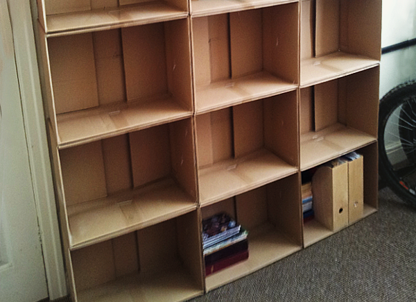 How To Make Cardboard Box Shelves Homely Economics