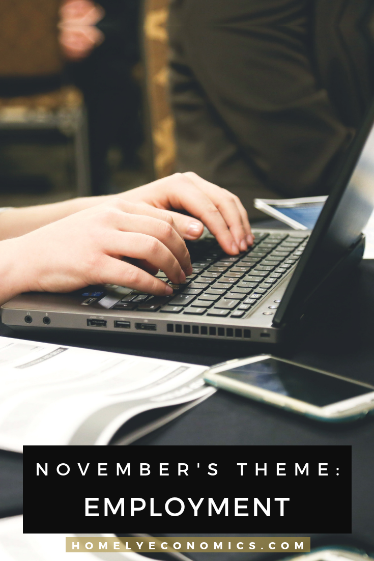 November's Theme: Employment • Homely Economics